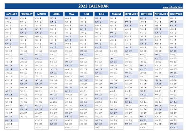 2023 Calendar With Week Numbers