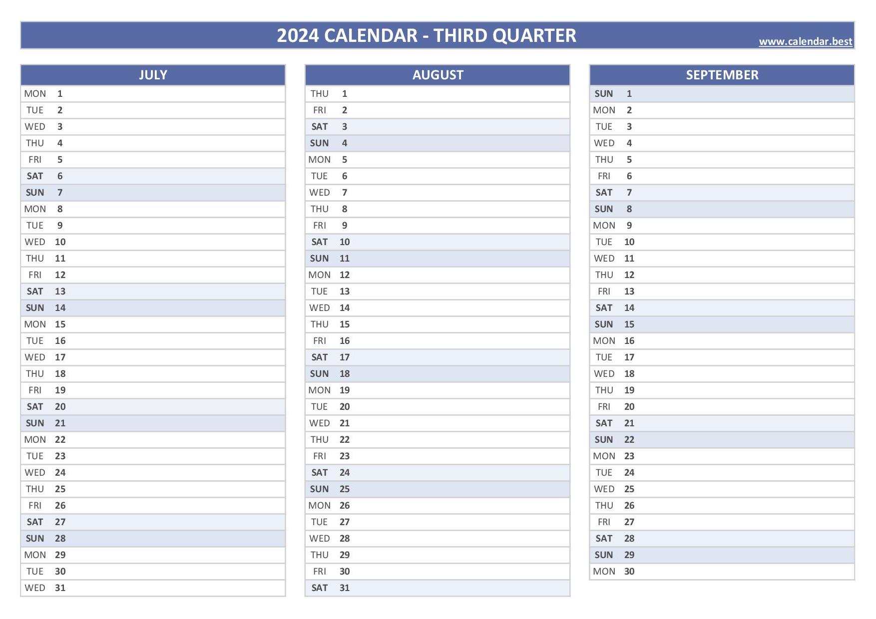 3rd Quarter 2024 Calendar Printable Pdf Download - Ange Jasmine 3rd Quarter 2024 Calendar Printable Pdf Download - Ange Jasmine