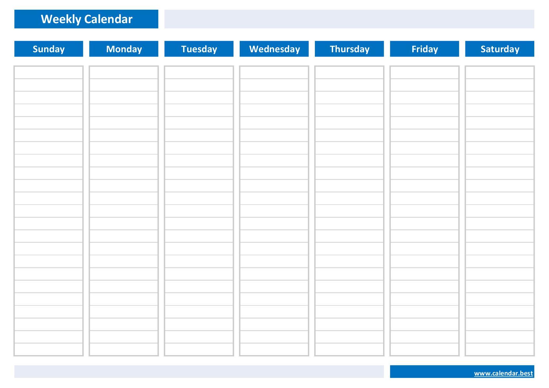 Printable Weekly Schedule Template Pdf Advancefiber in